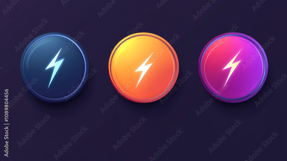 "Wireless Charging Icons: Modern Designs for Battery and Charging ...