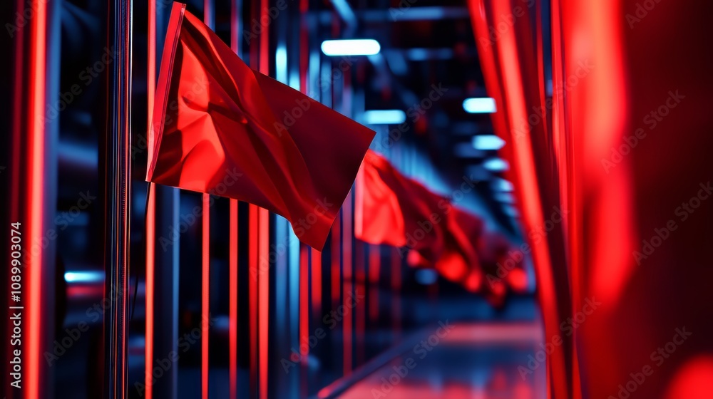 Threats, dangers, warnings, and red flags concept in cybersecurity and ...
