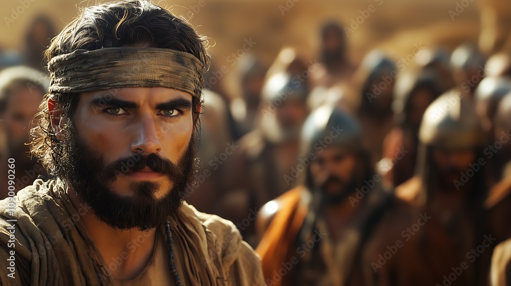 An image of Joshua, a leader of Israel, leading the people into Canaan ...