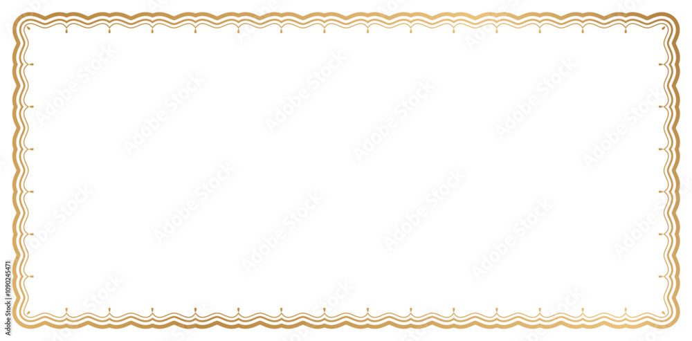wavy lines paper frames with clipping path golden colors isolated white ...