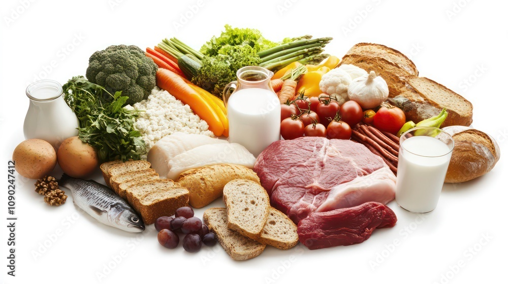 Foto de Stock In a clean white background, a pie chart shows different ...