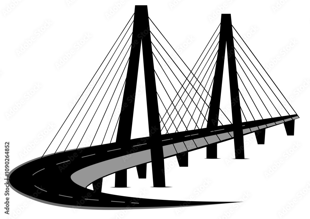 Bandra Worli Sea-Link, Bombay Sea-Link, India's Famous Place Vector ...