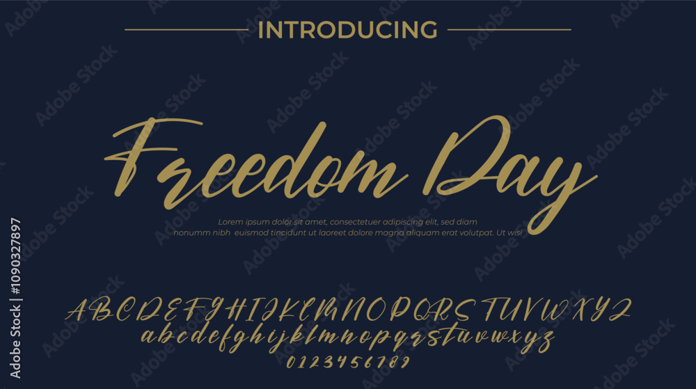Freedom Day Font Stylish brush painted an uppercase vector letters ...