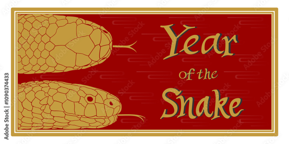 snake head banner vector design, for lunar day of the year of the snake ...