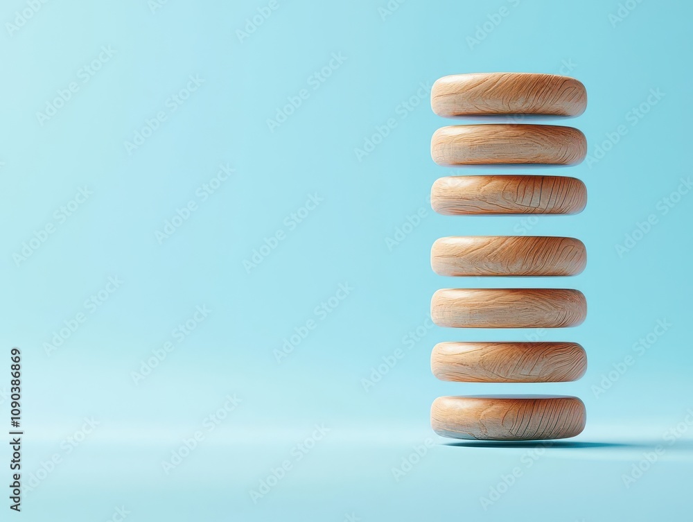 step by step concept. Instructional image of stacking wooden blocks ...