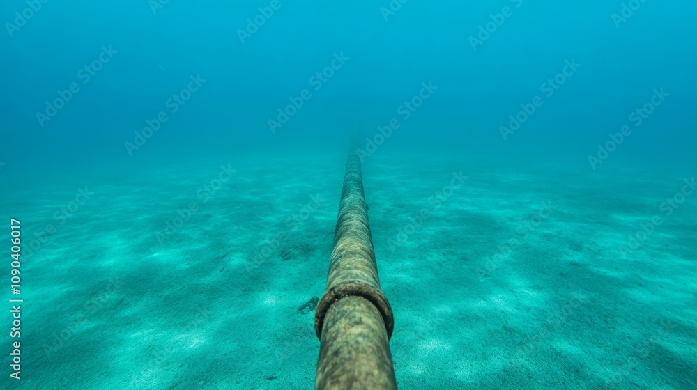 The global internet, a network of cables laid on the ocean floor ...