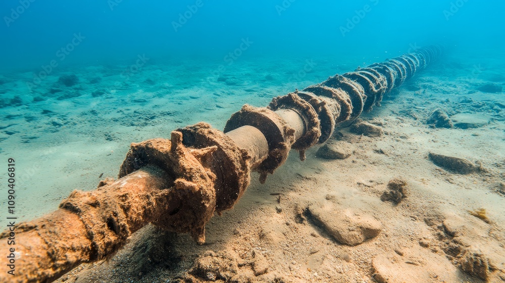 The global internet, a network of cables laid on the ocean floor ...