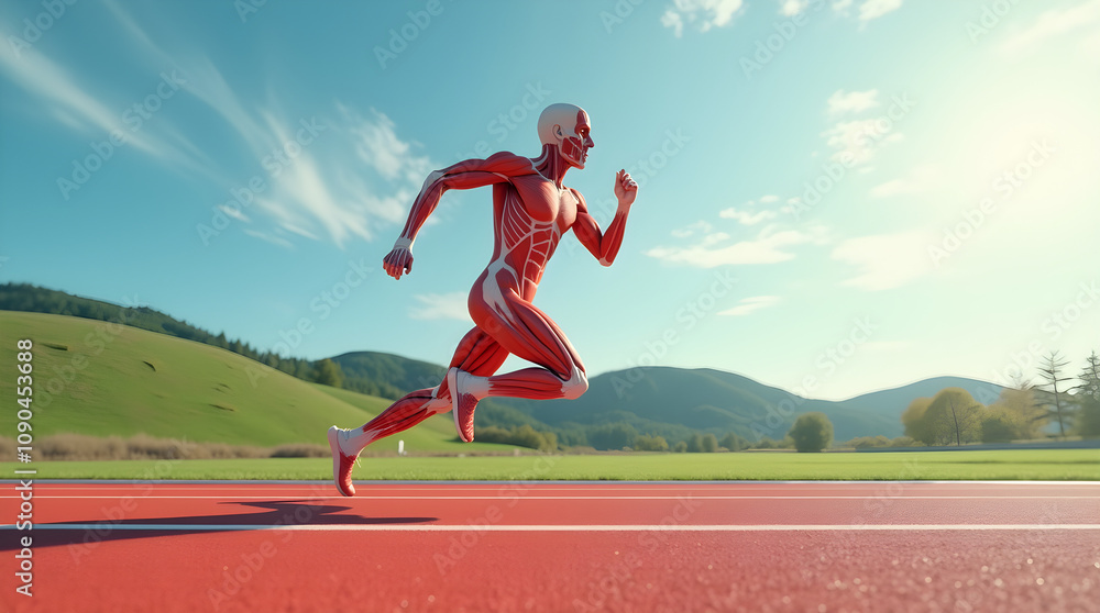 Muscular System Anatomy of a Runner Stock Photo | Adobe Stock