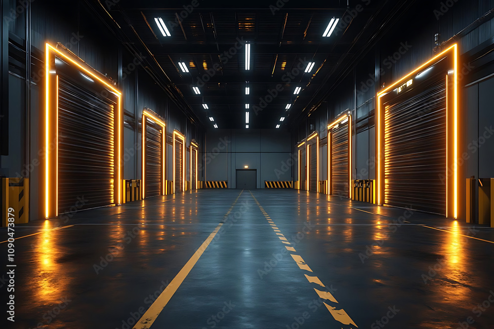 Specialized warehouse designs. modern warehouse interior with ...