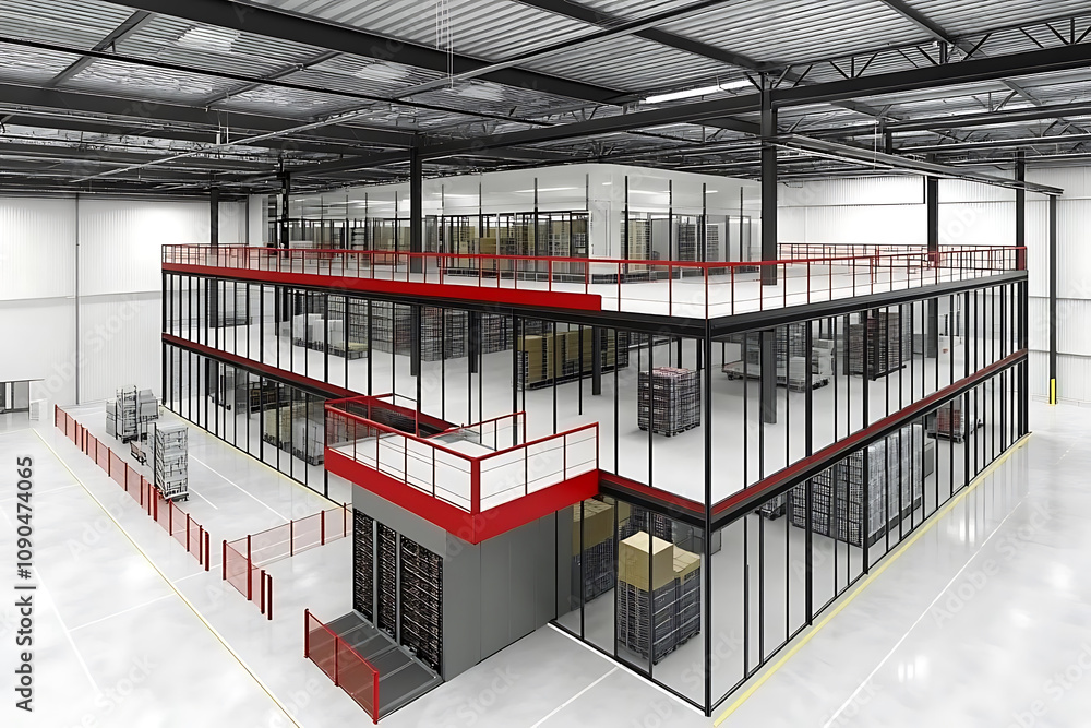 Specialized warehouse designs. modern multistory warehouse with glass ...