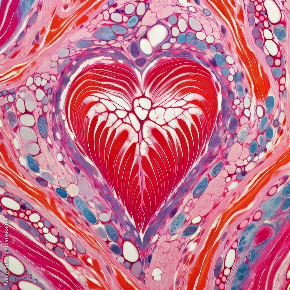Heart Histology Microscope image of heart histology showing the Stock ...