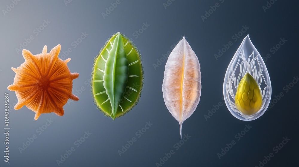 Microscopic Diversity of Amoebas and Protists Highly detailed ...