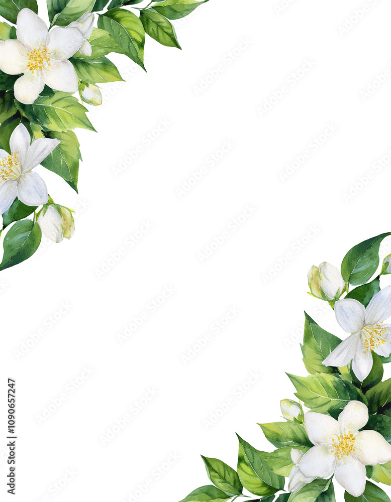 watercolor Green Vine Isolated on Transparent Background with ...