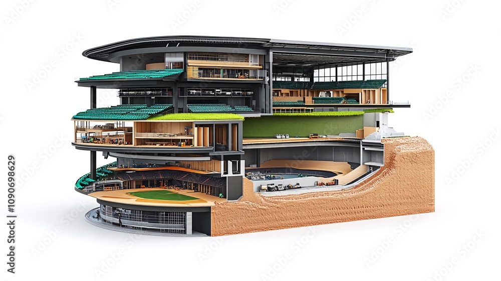 Illustration Stock Cross-section cutaway revealing interior structure ...
