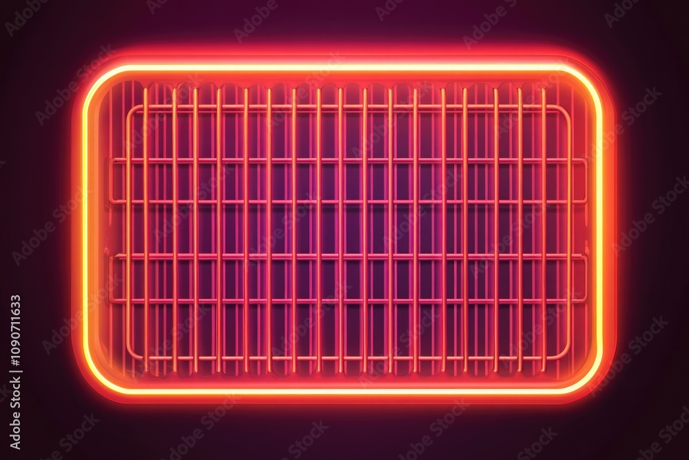 Neon grating lattice net mesh for BBQ grill featuring a rectangular ...