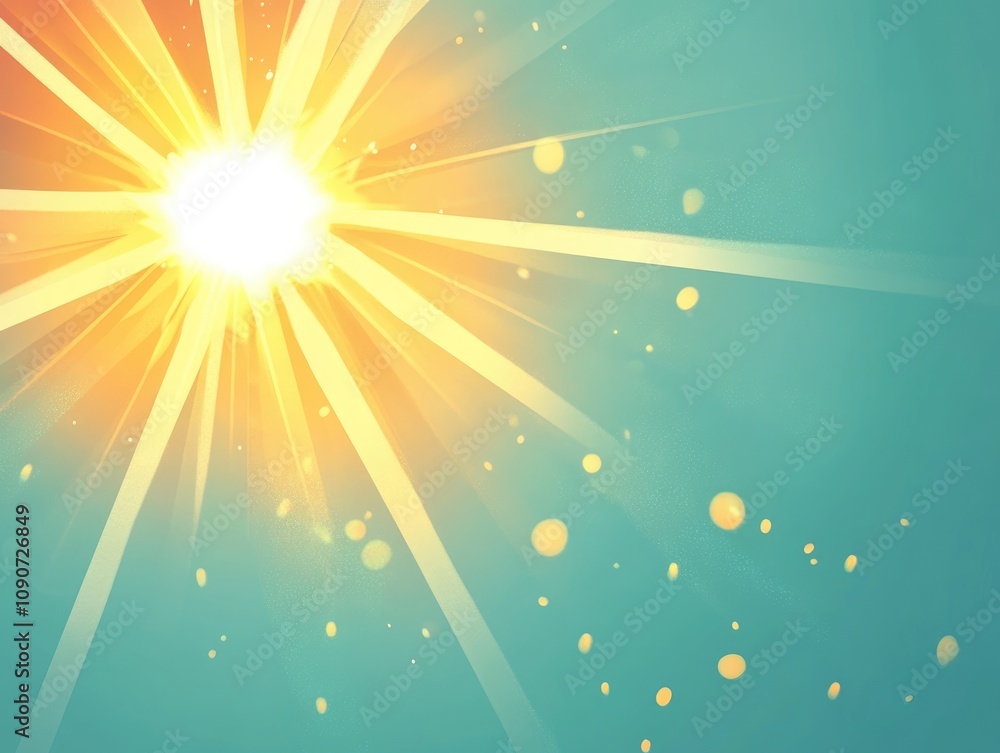 2D cartoon illustration featuring a transparent sunlight effect with a ...