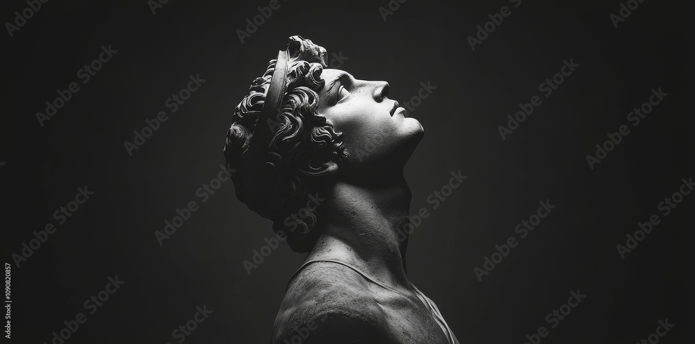 Generated by artificial intelligence, this image depicts the Greek god ...