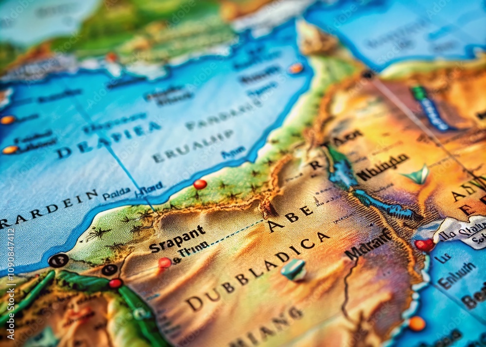 High Depth of Field Dotted Map of the United Arab Emirates, Exploring ...