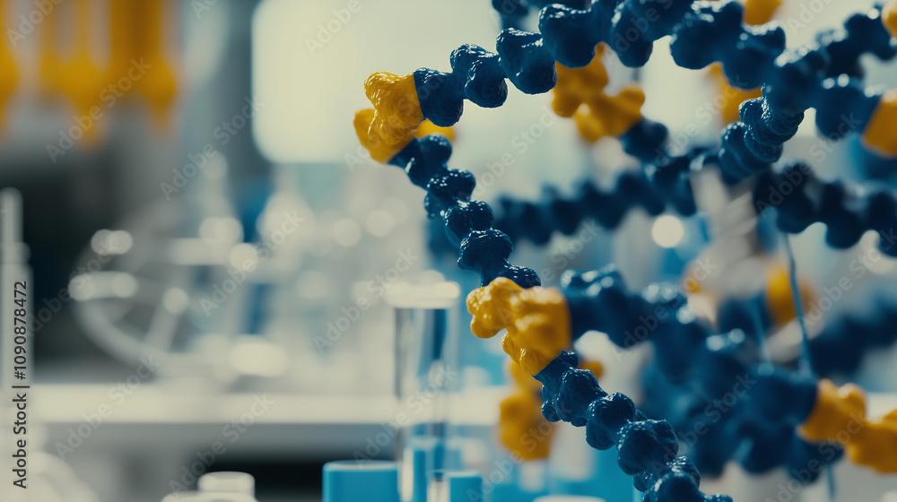 Protein structure model displayed on a digital screen, showcasing ...