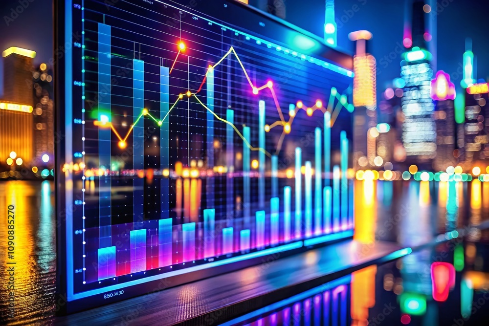 Stock-Illustration „Night Photography of a Vertical Line Infographics ...