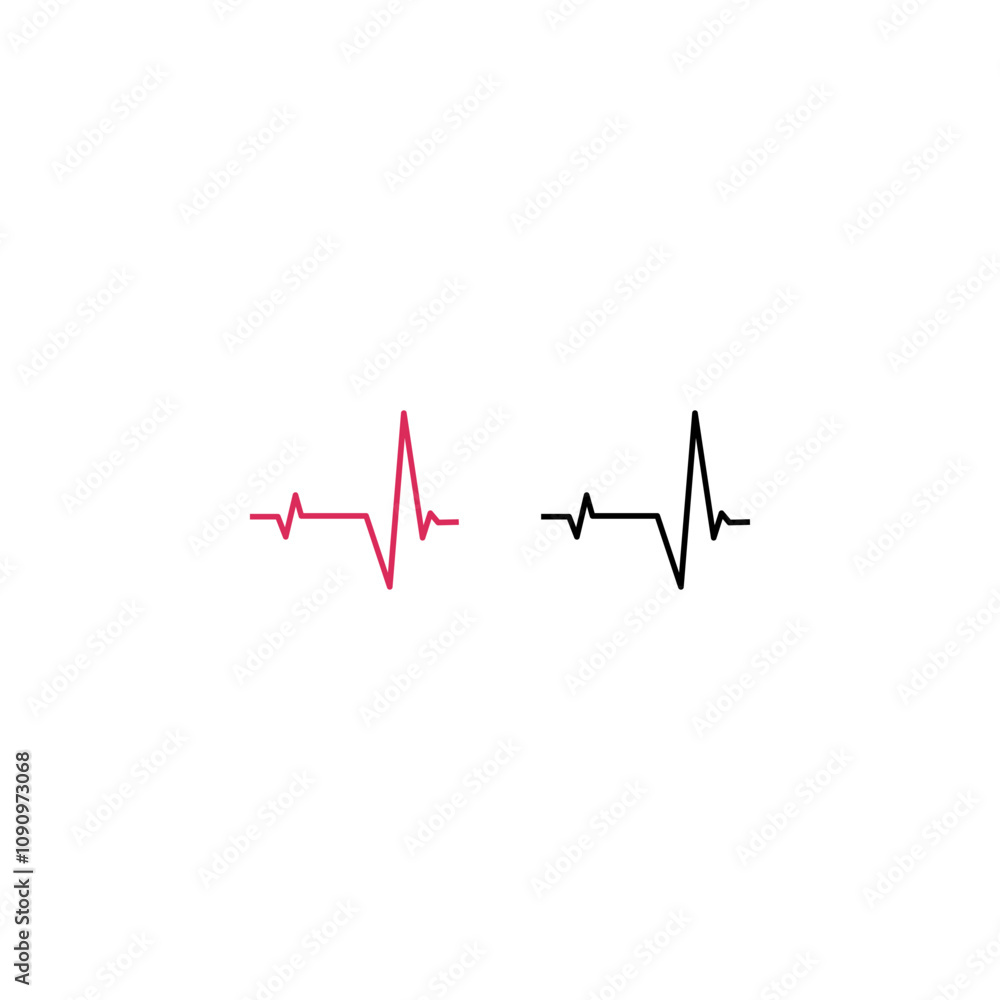 Heart beat dead one line. Continuous lines heart death drawing. Wave ...