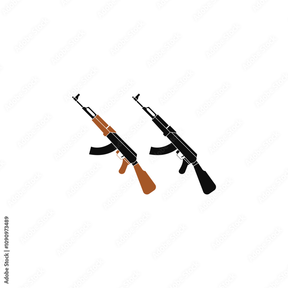 Illustration Of An Ak 47 Kalashnikov Machine Gun Stock Vector Adobe Stock