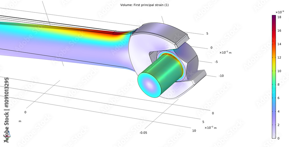 Investigation of properties of wrench and bolt model. 3D modeling and ...