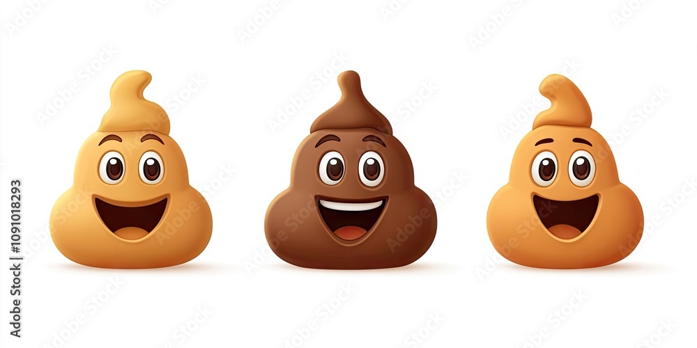 Charming poop emoji icons for text messages, perfect for adding a ...
