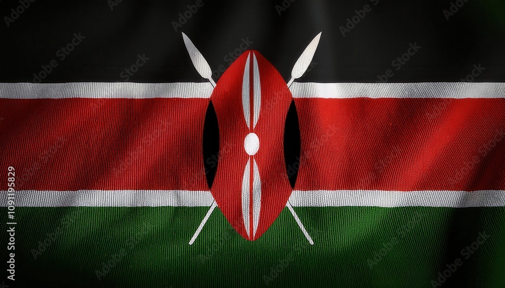 Kenyan National Flag Symbolizing Unity and Strength. Vibrant Display of ...