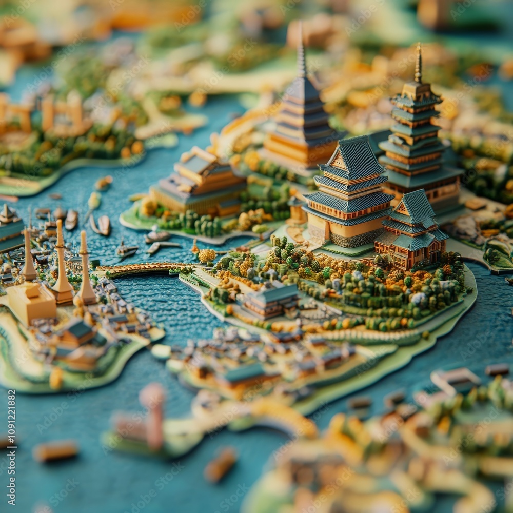 Tokyo-centric map of the world with Japan in focus. Stock Illustration ...