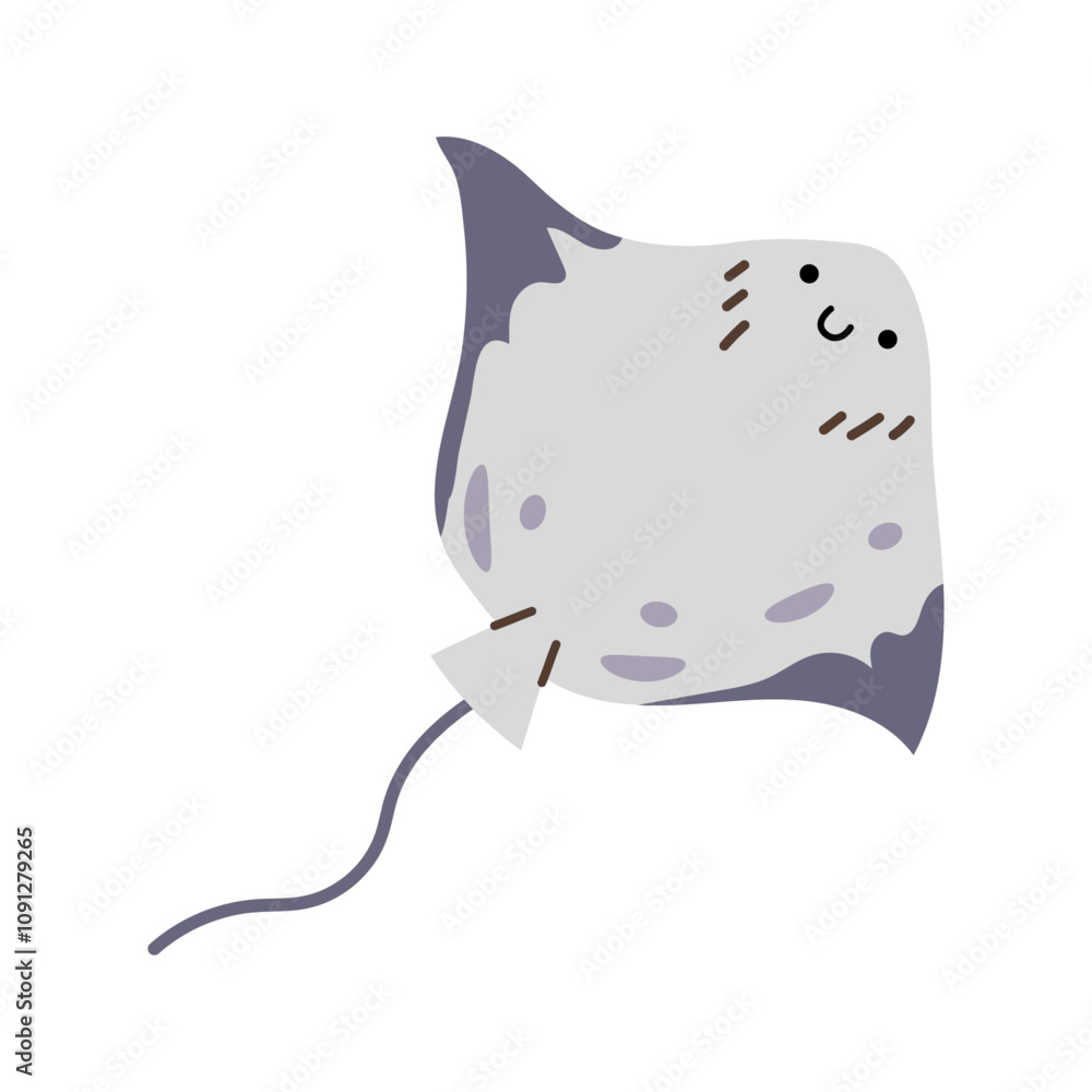 Manta birostris, isolated aquatic creature triangular pectoral fins and ...