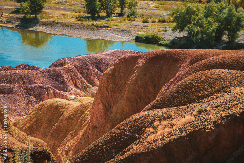 Foto de Stock xinjiang wind erosion landform landscape of crayon in ...