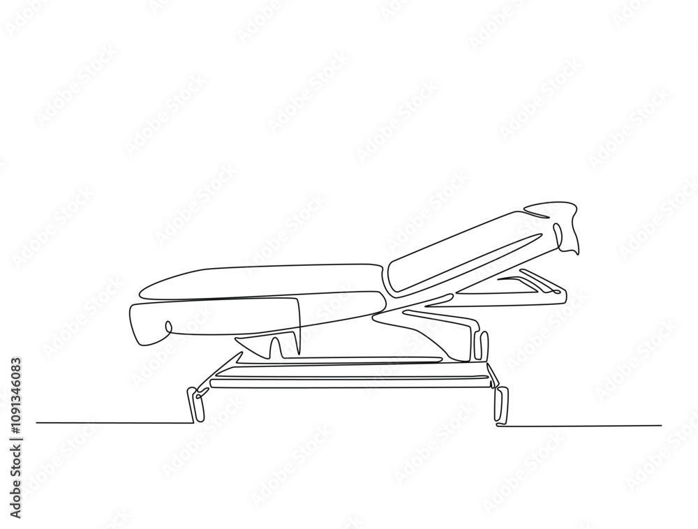 Continuous line drawing art of hospital bed unit. Hospital room ...