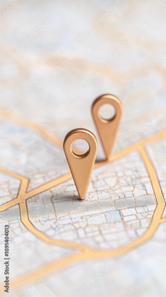 Interactive online map with animated pins highlighting locations ...