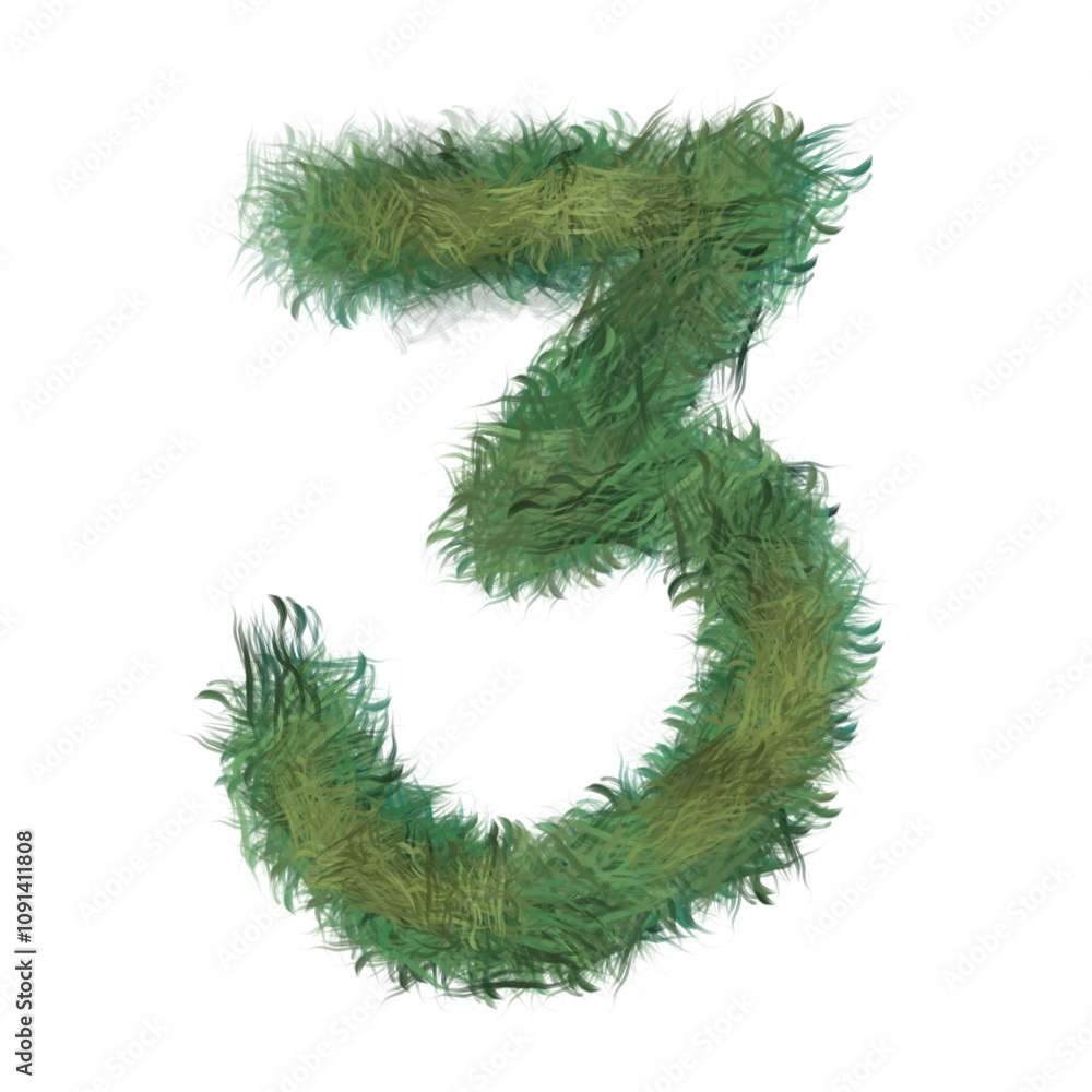 Number. vertical garden number,with decoration,Shrub cutout in the ...