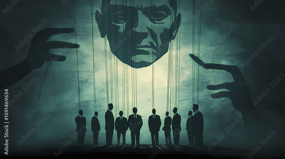 Political puppetry strings controlling corrupt politicians dark eerie ...