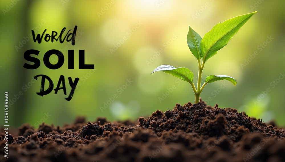 Artistic banner for World Soil Day featuring a blend of plants and ...