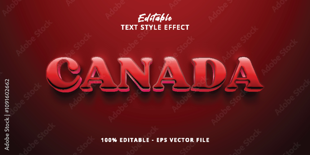 Canada text effect template Stock Vector | Adobe Stock