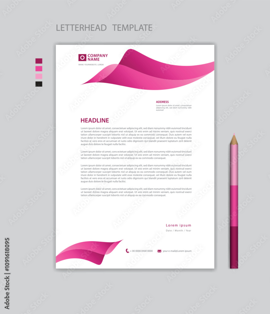 Creative Letterhead template vector, minimalist style, printing design ...