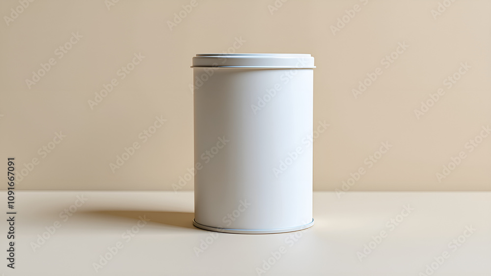 Blank cylindrical packaging mockup on a minimalist background, modern ...