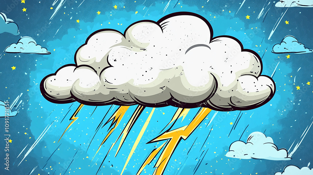 Cartoon lightning animation. Animated frames of electric strike, magic ...