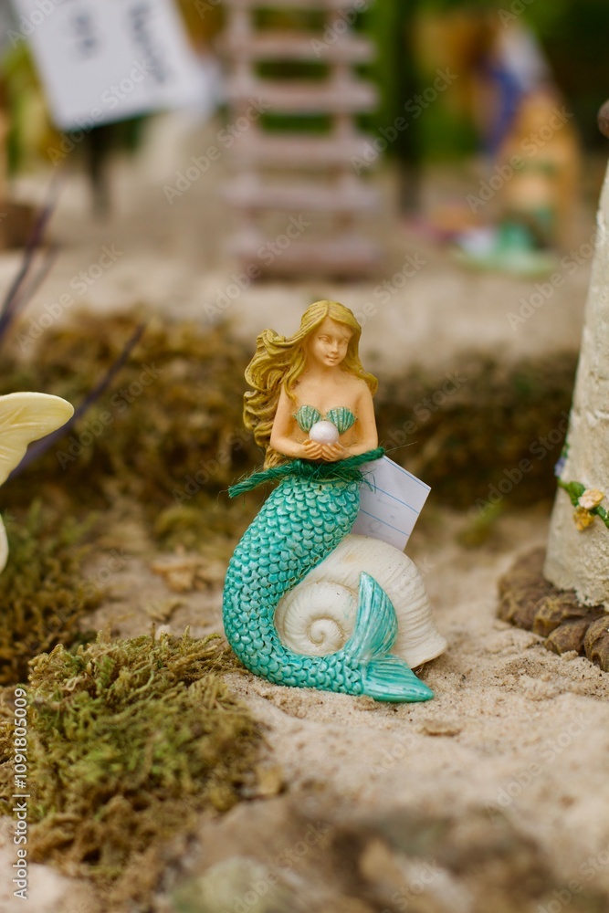 Mermaid fairy garden statue Stock Photo | Adobe Stock