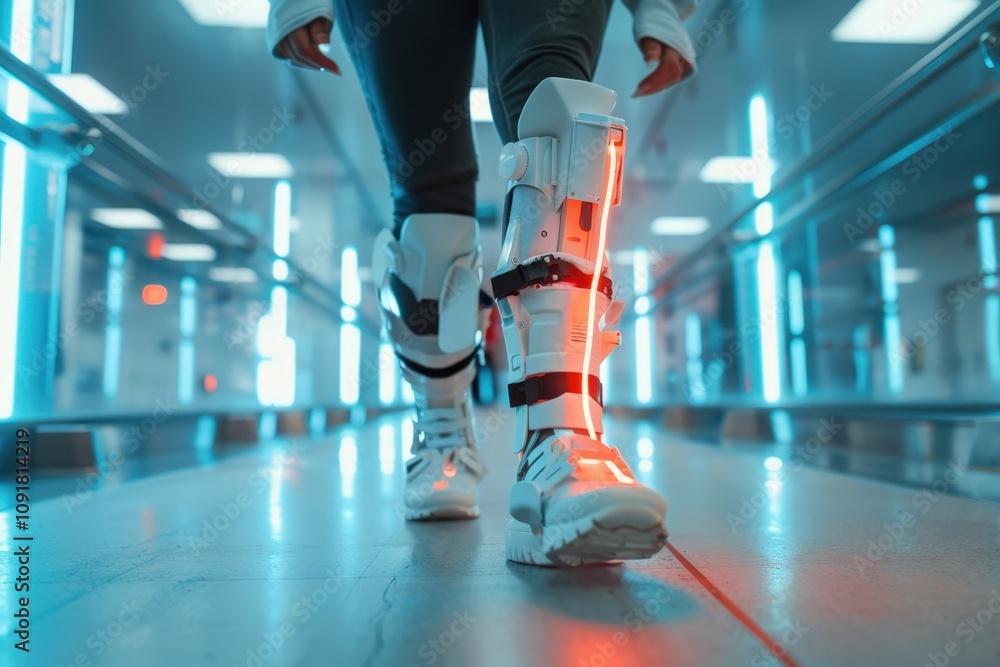 Innovative rehabilitation technology showcased as a person walks in a ...