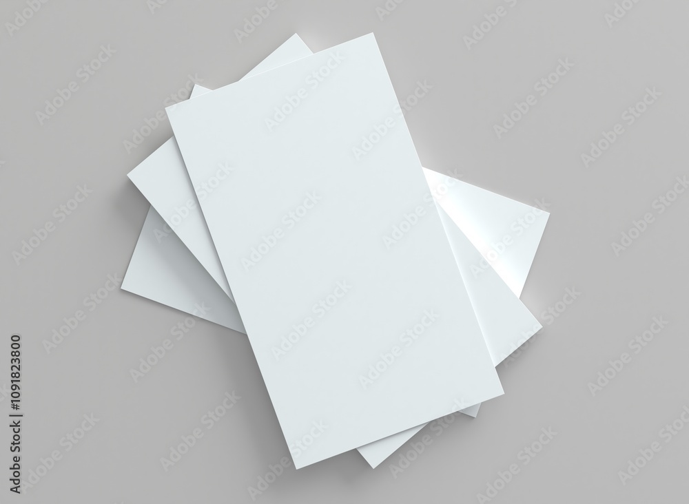 Cv, resume, letterhead, invoice mockup. Stack of A4 papers on a grey ...