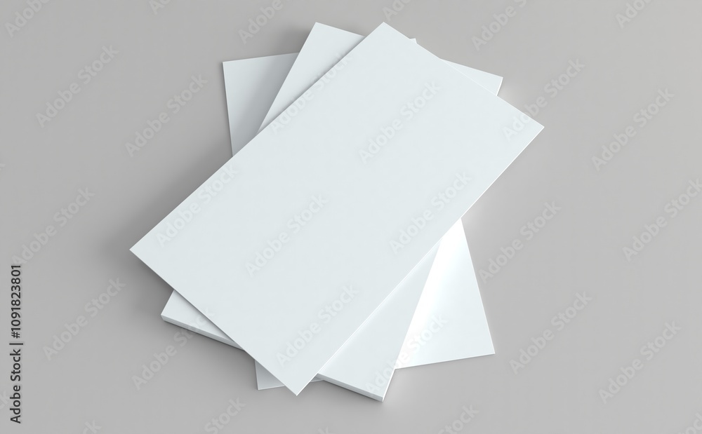 Cv, resume, letterhead, invoice mockup. Stack of A4 papers on a grey ...