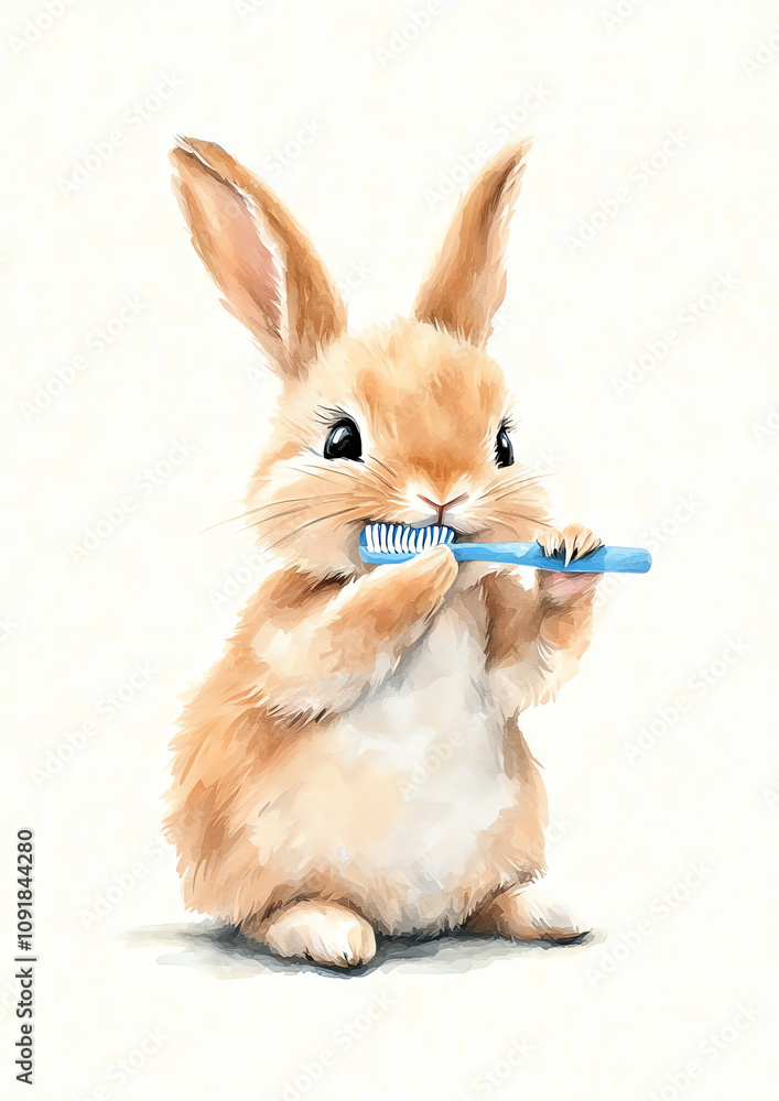 rabbit brushes teeth, show an example of brushing teeth for a child ...