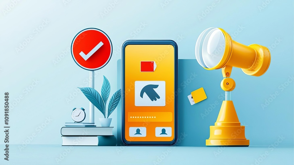 Cyberbullying Online Harassment Colorful smartphone illustration ...