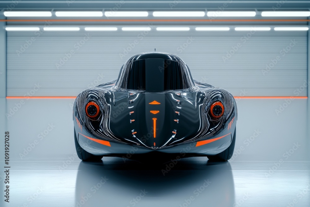 Simplistic design of an aircraft nose and cockpit, focusing on sharp ...