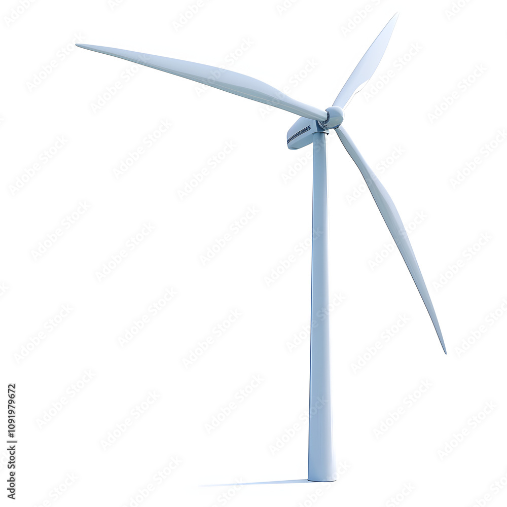 png 3d illustration of wind turbine, green energy concept cut out ...