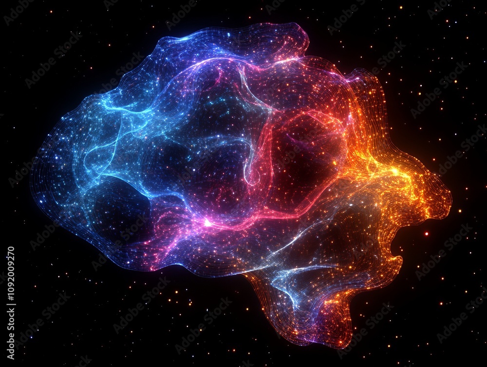 Abstract neural network visualization cosmic space digital art sci-fi ...